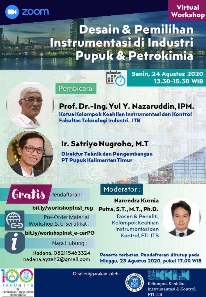 KK-IK Virtual Workshop: Desain & Pemilihan Instrumentasi di Industri ... KK-IK Virtual Workshop: Desain & Pemilihan Instrumentasi di Industri ...